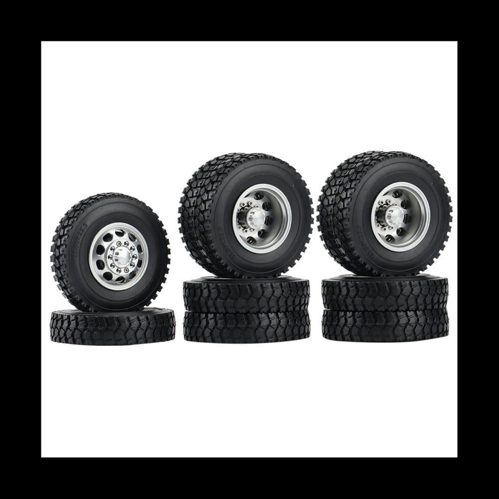 FOR 6PCS Metal Front & Rear Wheel Hub Rubber Tire Wheel Tyre Complete ...