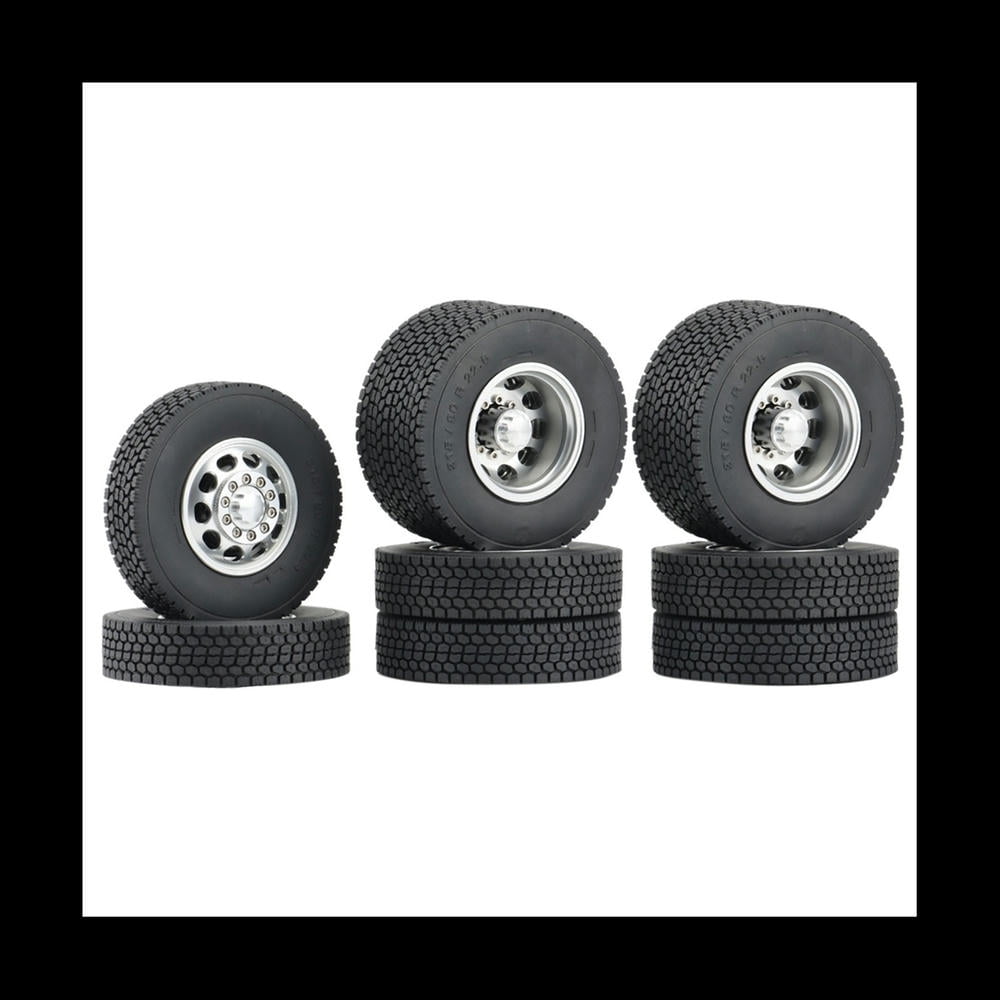 FOR 6PCS Metal Front and Rear Wheel Hub Rubber Tires Wheel Tyre ...