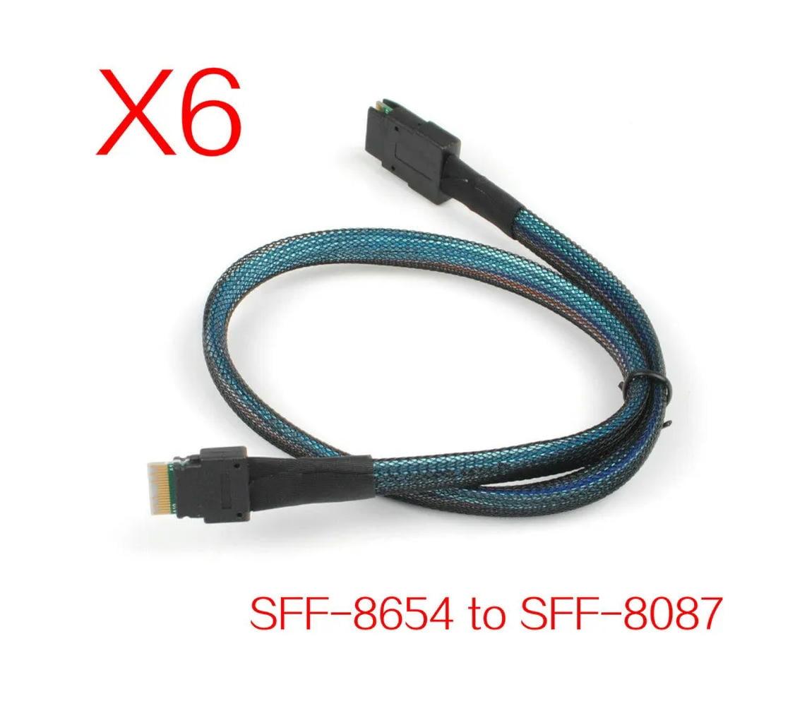 FOR 6pcs Slim Line SAS 4.0 SFF-8654 4i Adapter Cable ,38 Pin Host to ...