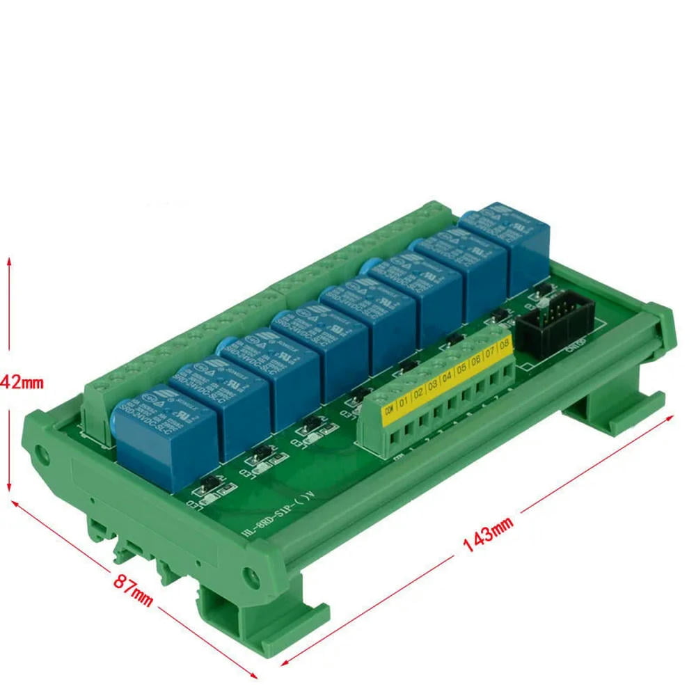 FOR 8 Channels relay module DIN Rail Mount SRD-05VDC-SL-C SRD-12VDC-SL ...