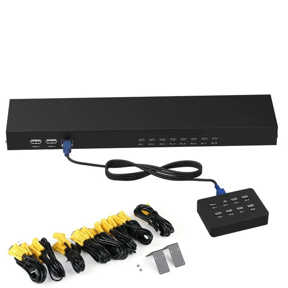 FOR 8 Port Smart KVM Switch Manual Key Press VGA USB Wired Remote ...