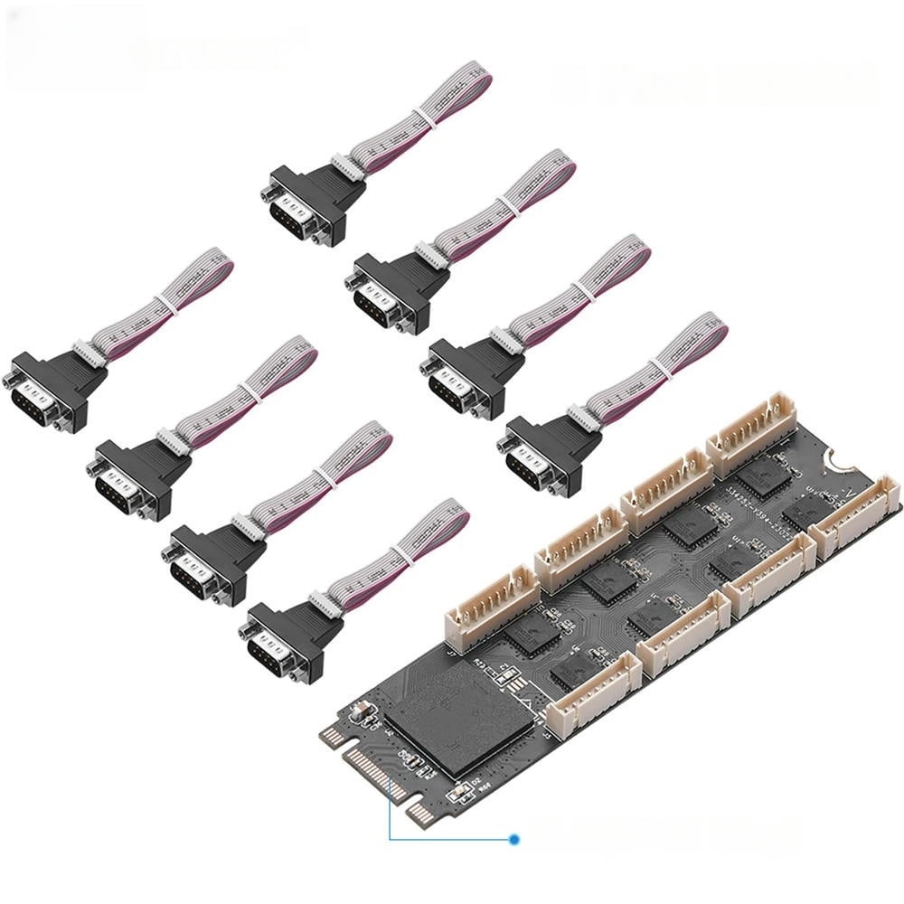 FOR 8 Serial Ports Rs232 Db9 M.2 B Key M key I/O Controller Card M.2 ...