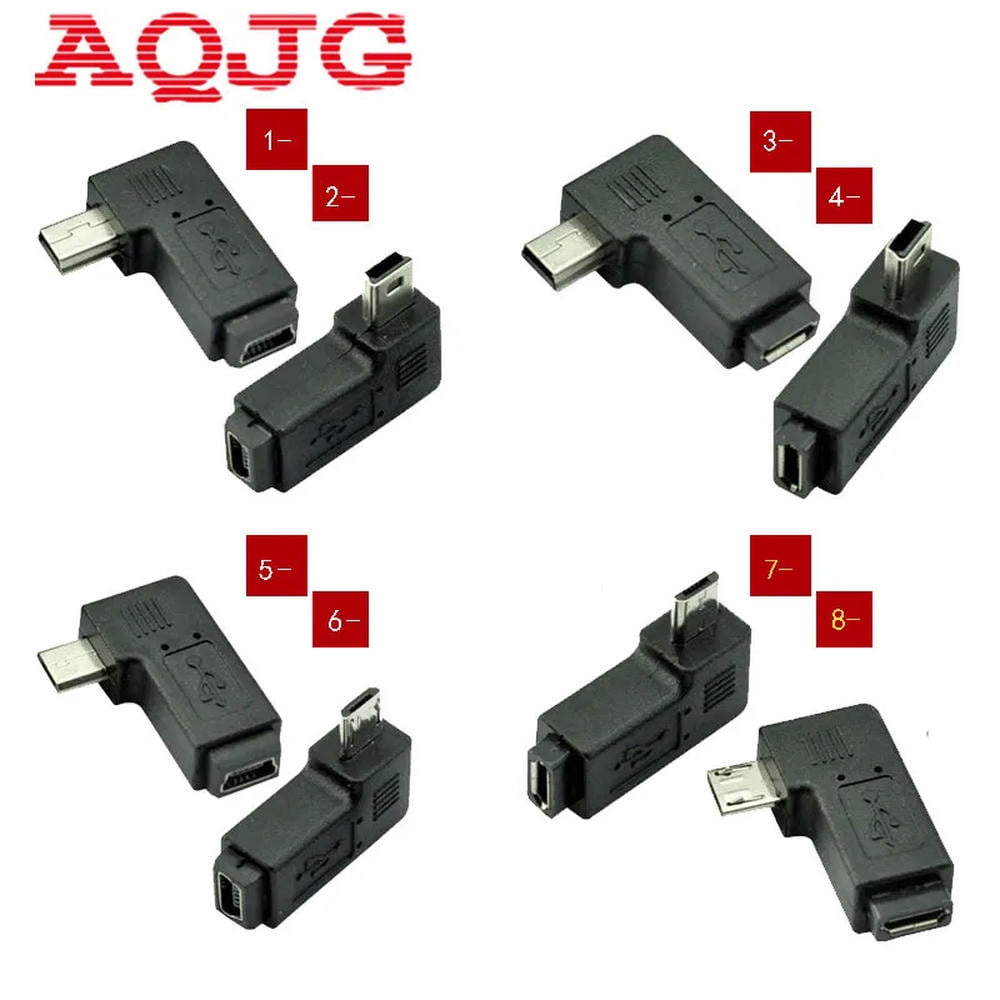 FOR 90 Left & Right d Mini USB 5pin Female to Micro USB Male Data Sync ...