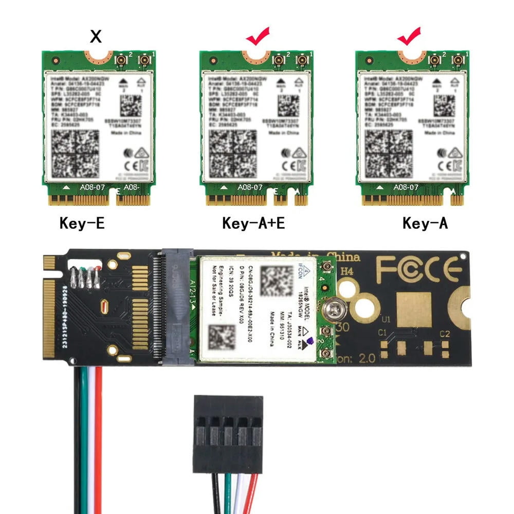 FOR A/E-Key NGFF WiFi Card to M.2 NGFF Key-M NVME SSD for Adapter for AX200 Wifi 6 5.1 - Walmart.com