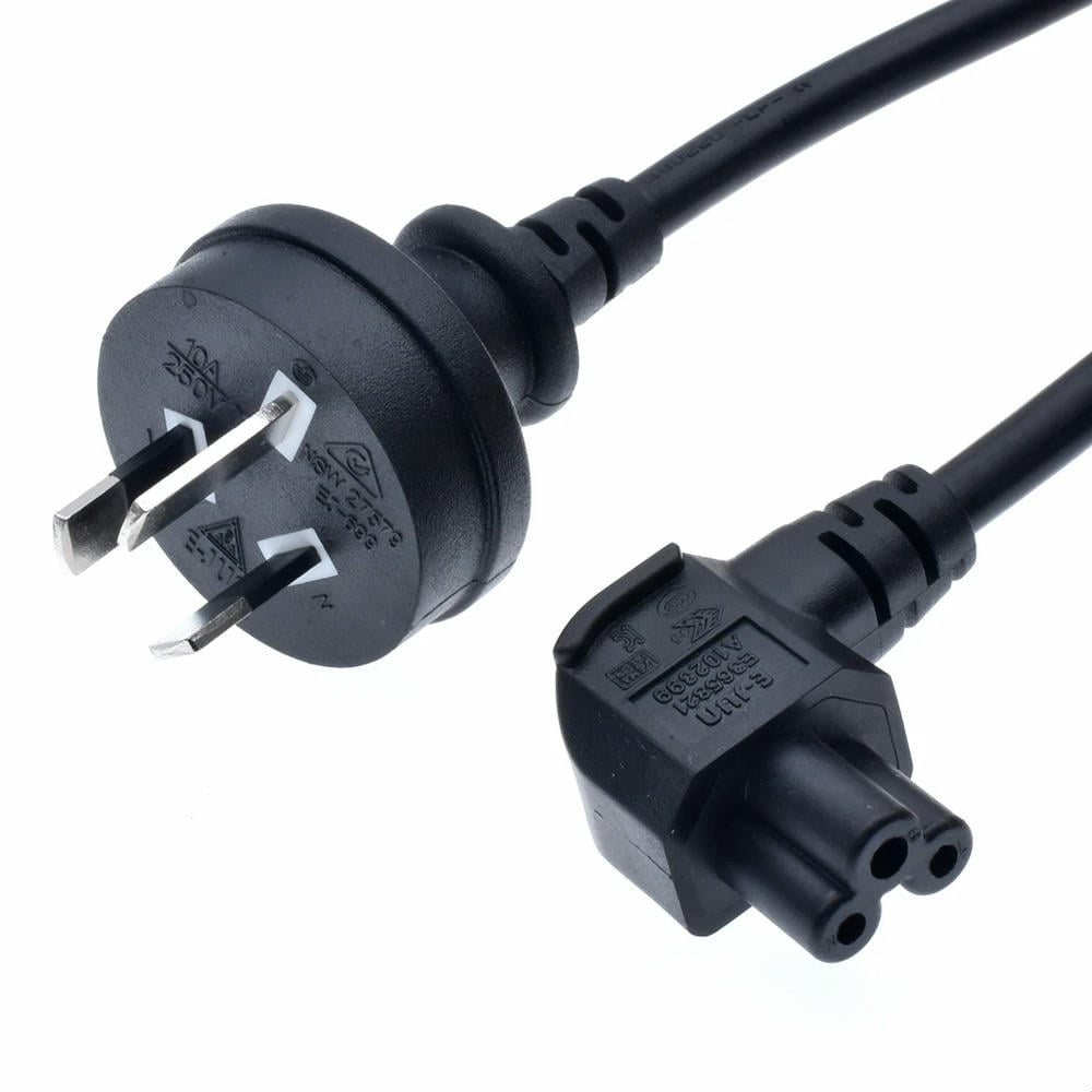 FOR AS3112 Mains To IEC C5 Right Angle 3pin Laptop Power Lead Cable PC ...