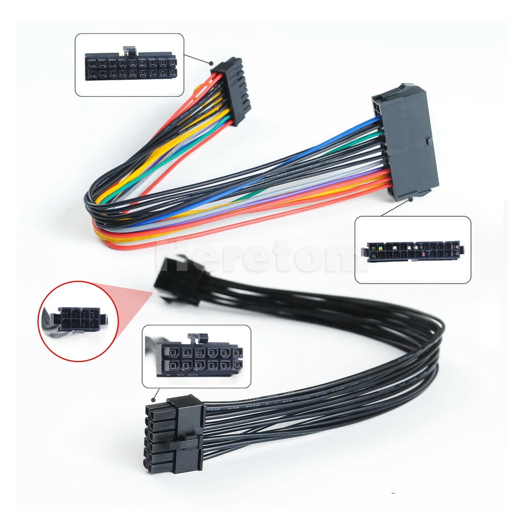 FOR ATX 24Pin to 18Pin Adapter Converter Power Cable and 8Pin to 12Pin ...