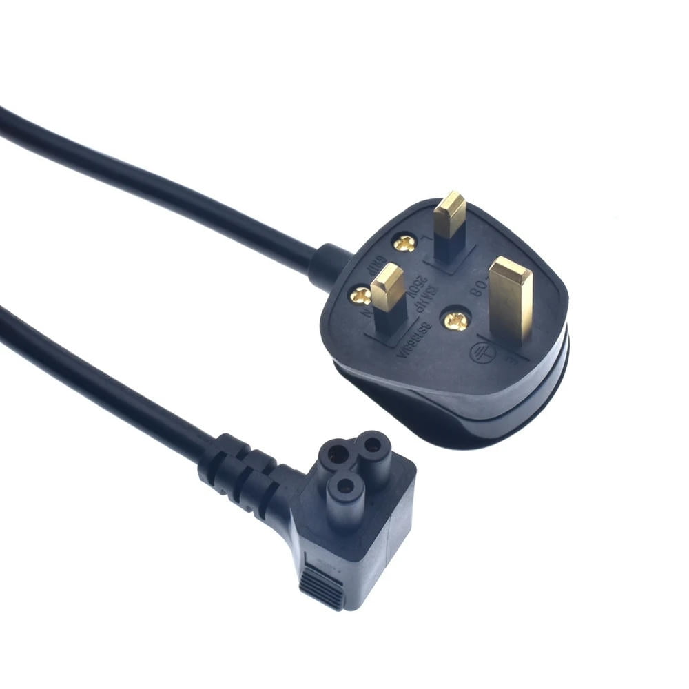 FOR British 3 pins to C5 90 Degree/Angle Lead Power Cable Lead Cord PC ...