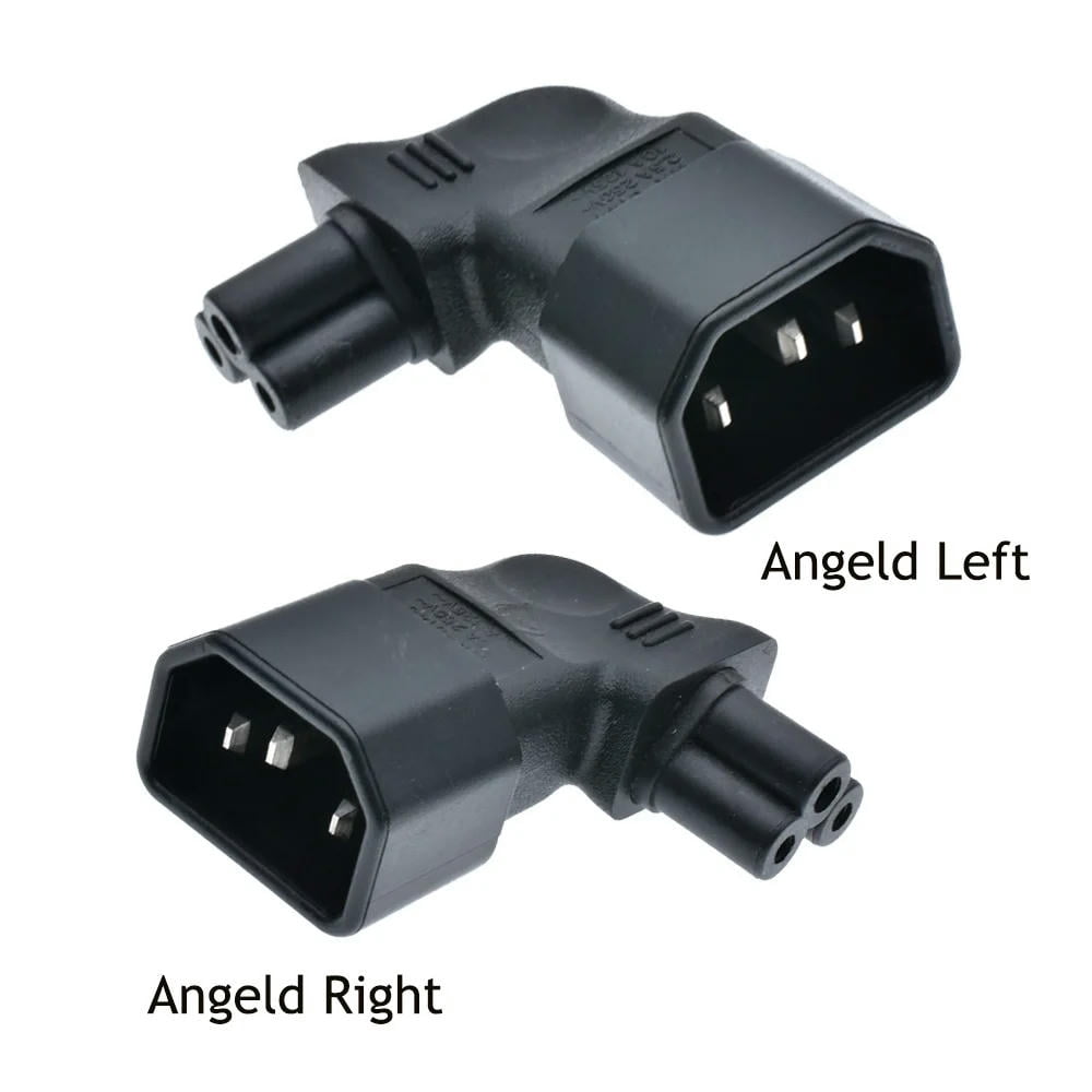 FOR C14-C5 IEC 320 C14 to C5 Right Angle IEC 3Pole Male to C5 Female ...