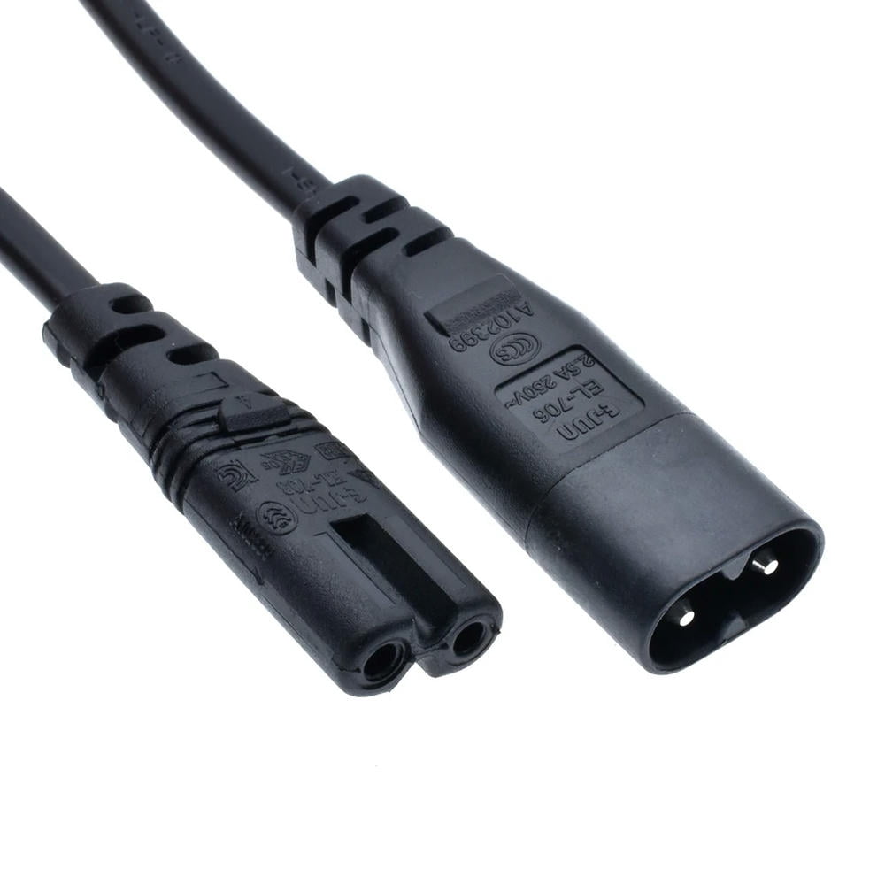 FOR C7/C8 Power "8" Figure Cable, IEC320 C7 Female to C8 Male Extension ...