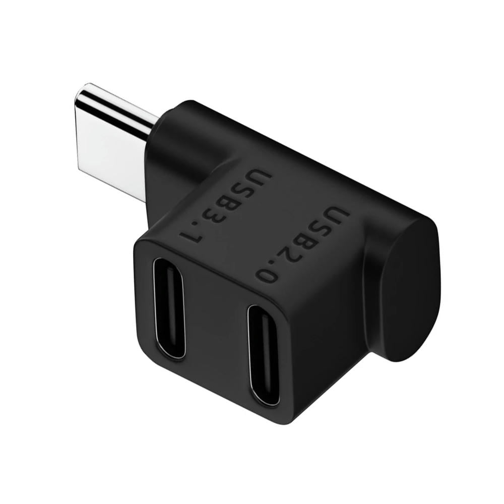 FOR Compatible with Laptop Type C Male to Dual Female 10Gbps Up Angled ...