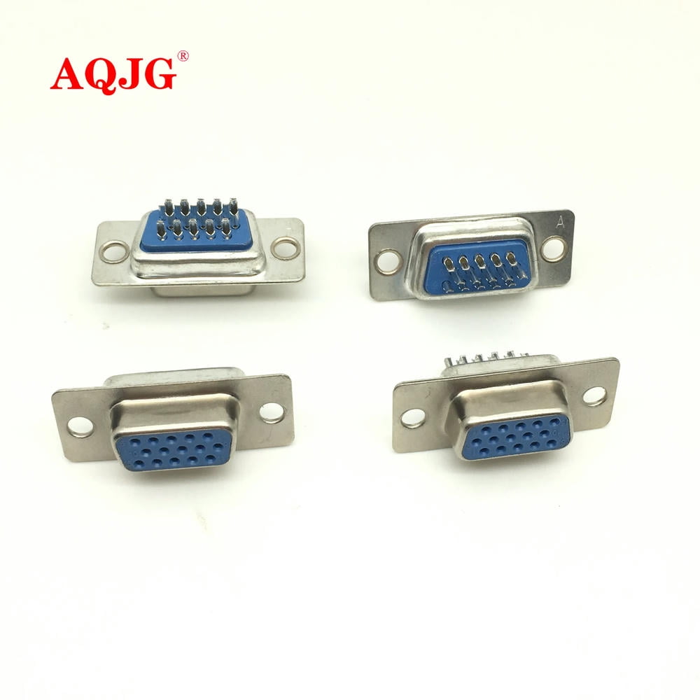 FOR DB15 3Rows Parallel VGA Port HDB9 15 Pin D Sub Male Female Solder Connector Plastic Shell ...