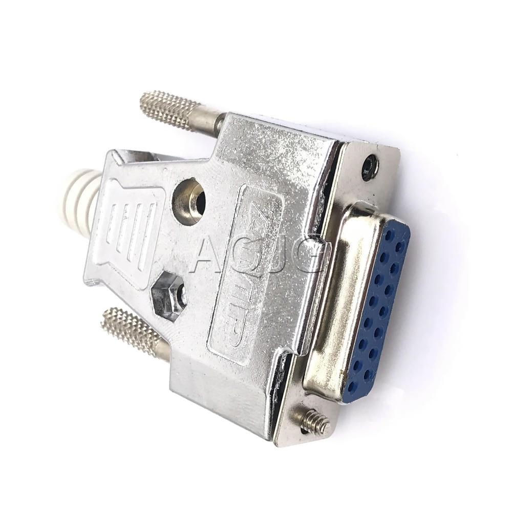 FOR DB15 Male Plug Female Socket Metal Shell Kit 2 Rows 15 Pin Serial ...