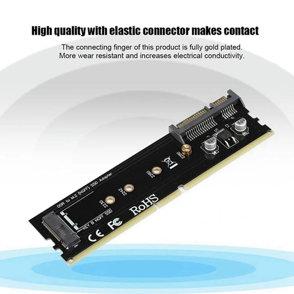 For Ddr3 Ddr4 Ddr2 To M2 Ssd Adapter Black Pcb Sata 15pin Power Sata 7pin Data Port