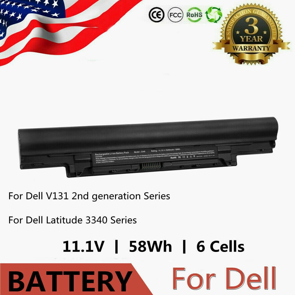 FOR Dell Latitude 3340 3350 Battery 11.1V 5200mAh YFDF9 HGJW8 5MTD8 451-BBJB - Walmart Business ...
