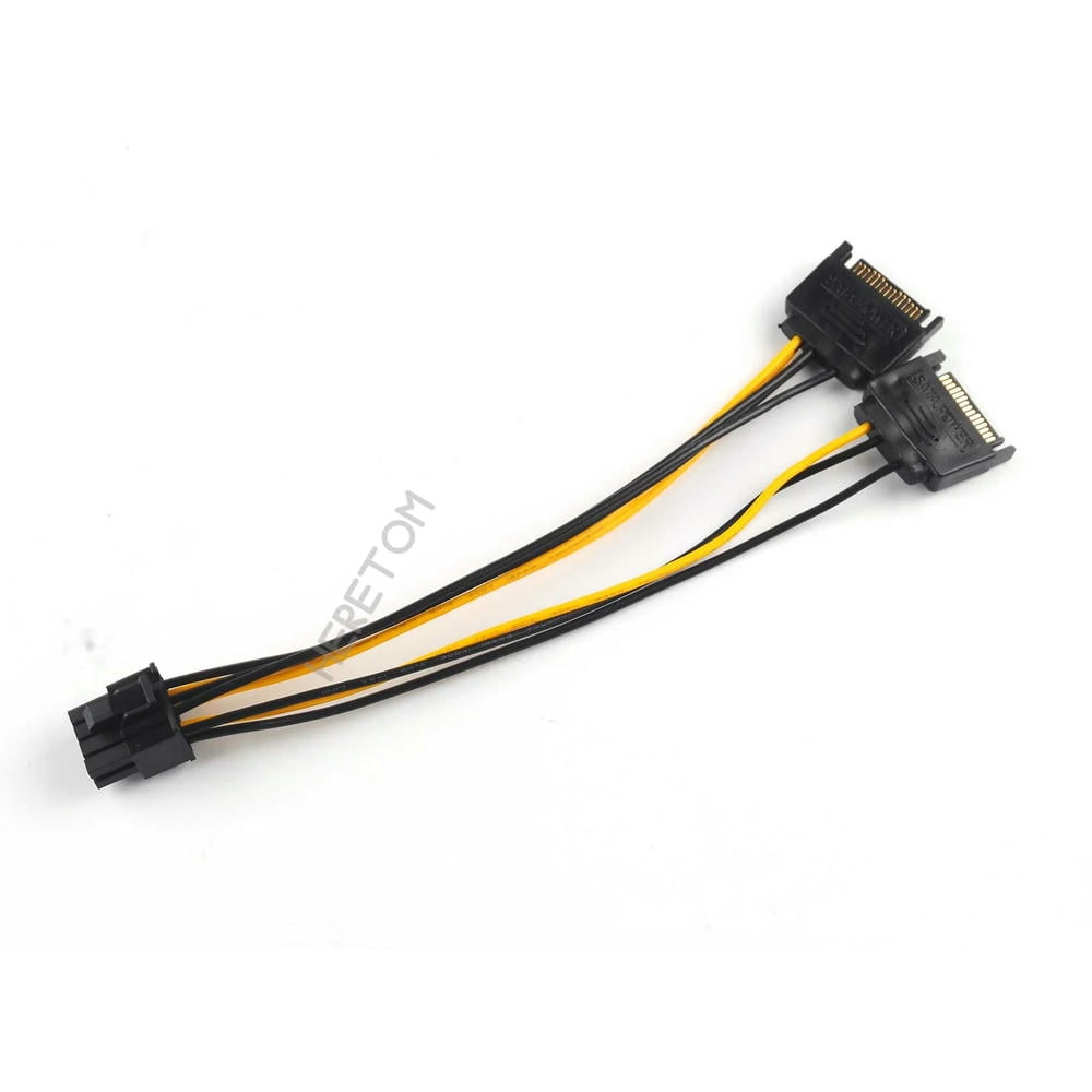 FOR Dual 15Pin Male PCIE PCI Express Cable To (6+2) 8Pin Male Video ...