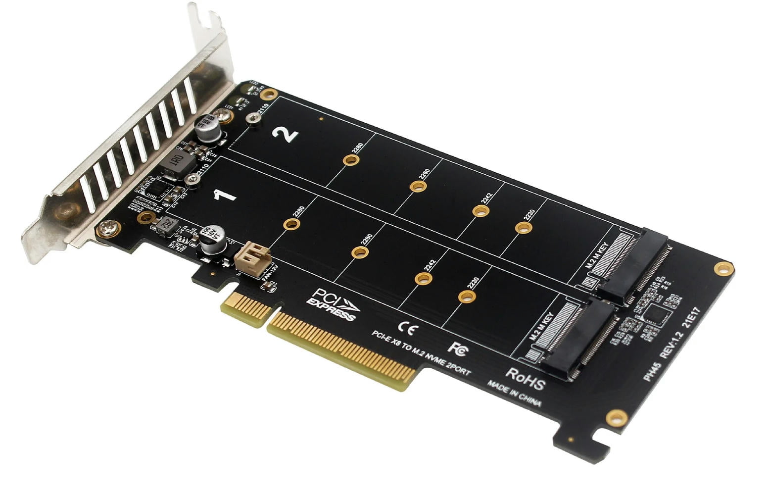 FOR Dual M.2 NVMe PCIe x8 Split Card with PCIe 4.0 Support for SSD RAID ...