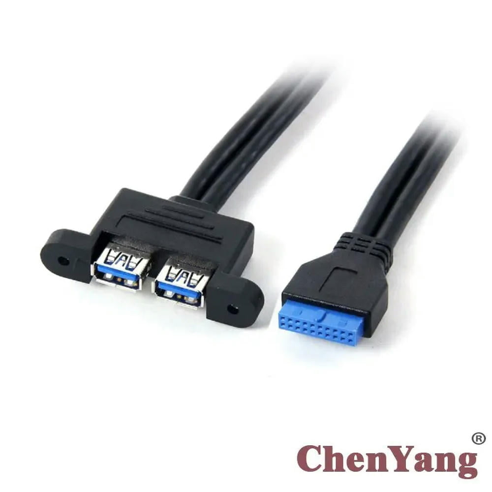 FOR Dual Port USB 3.0 Female Panel Type to Motherboard 20Pin Header ...