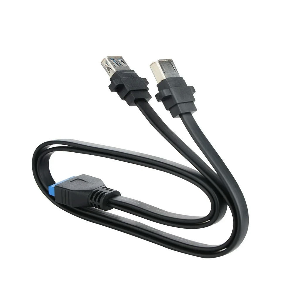 FOR Dual Ports USB 3.0 Female Screw Panel Mount To Motherboard 20 Pin ...