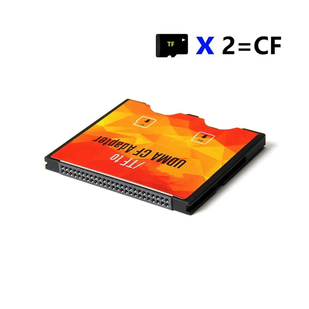 FOR Dual TF to CF Adapter for Micro-SD to CF Compact Flash Card Holder ...