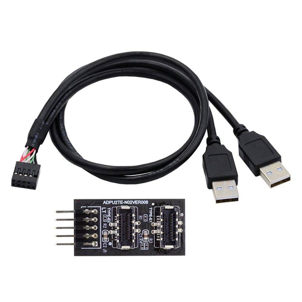 FOR Dual USB 3.1 Front Panel Socket Key-A Type-E to USB 2.0 Type-A 9Pin ...