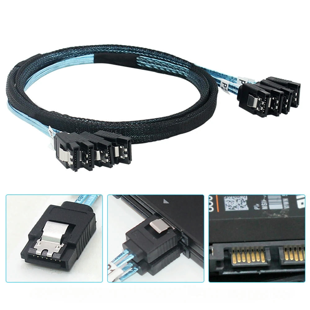 FOR Durable PC Hardware Cable: 4 Ports SATA to 4 Ports SATA 4.0 with ...