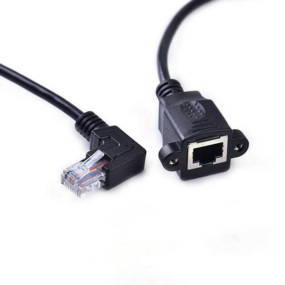 FOR Elbow network cable extension line rj45 male to female with screw ...
