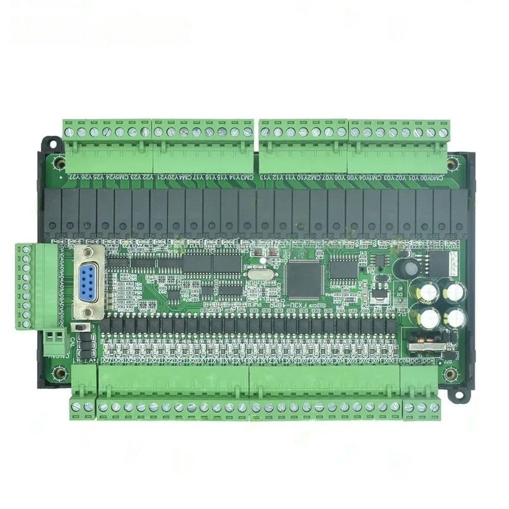 FOR FX3U-48MT FX3U-48MR PLC industrial control board 6AD 2DA 24 Input 24 Output with RTC RS485 ...