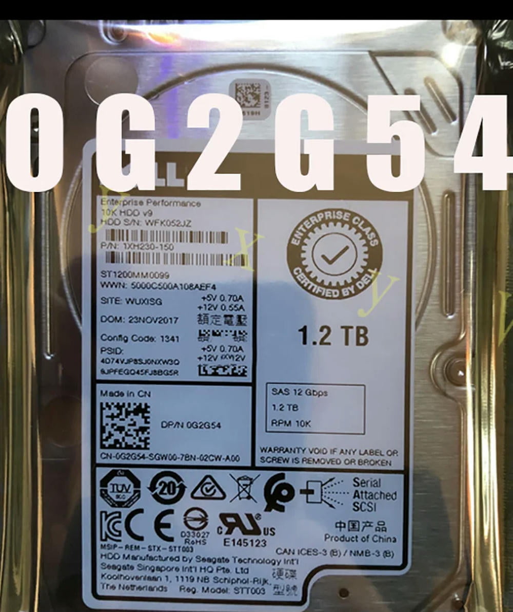 FOR For G2G54 0G2G54 1.2TB 12Gb/s 2.5 10K Enterprise Hard Drive ...