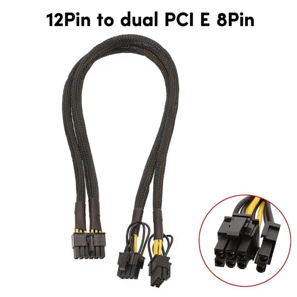 FOR GPU PCIe 12Pin Male to 2X 8Pin (6+2) Male Graphics Card Power Cable ...