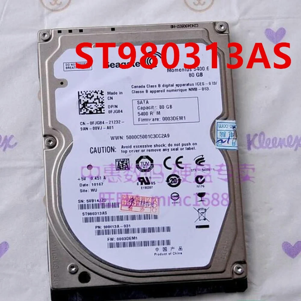 FOR Hard Disk For 80GB SATA 2.5 5400RPM 2MB HDD For ST980313AS ...