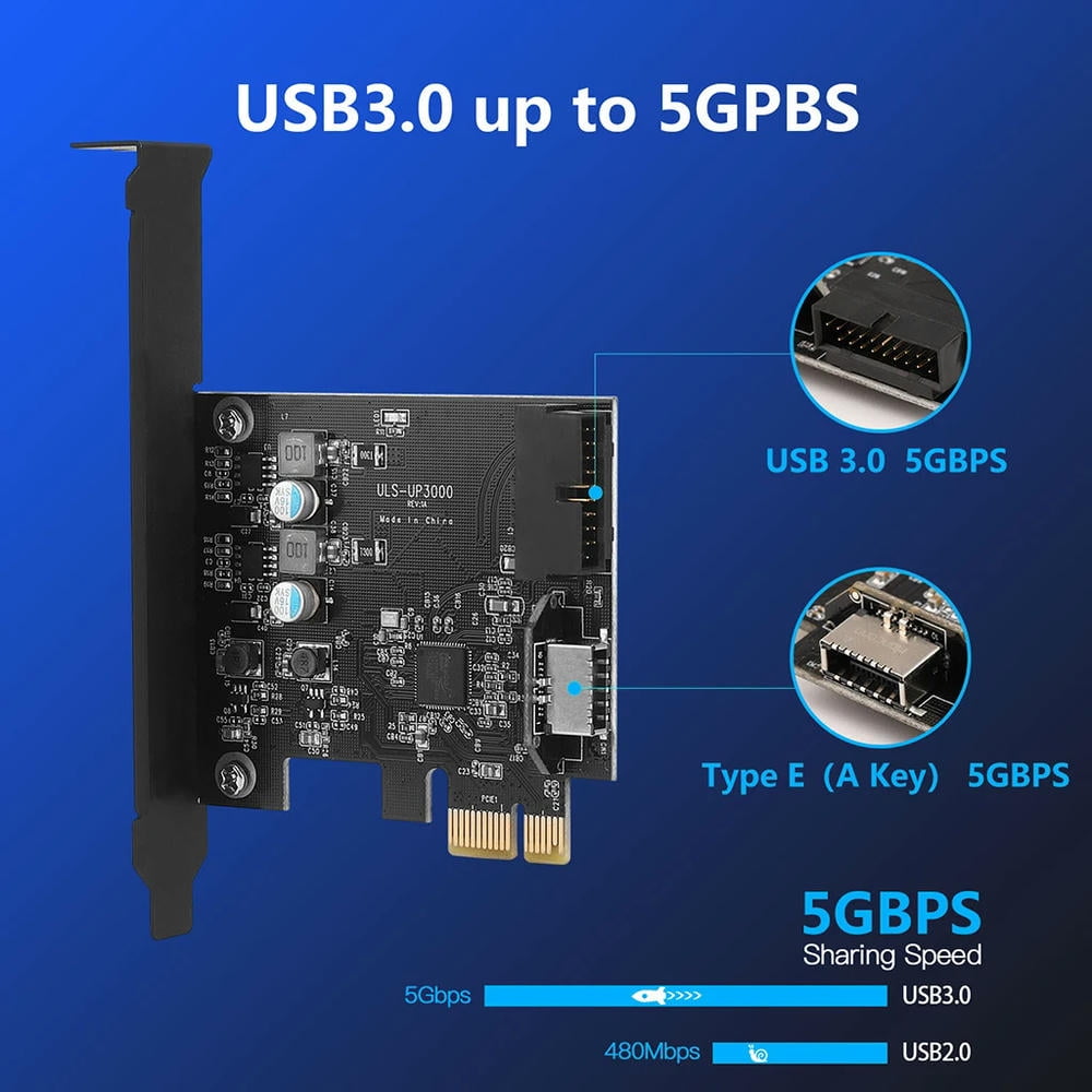 FOR High Speed PCIE TO built-in USB3.0 19PIN+TYPE-E Interface Adapter ...
