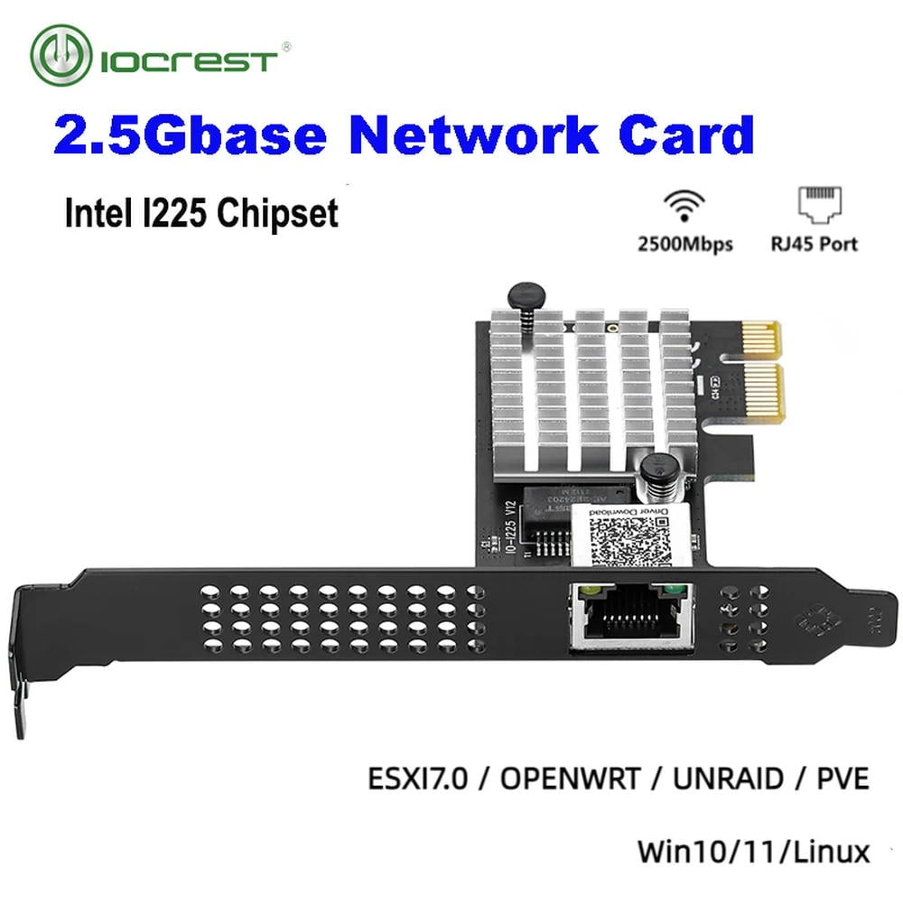 FOR I225-V3 Game PCIE Card 2500Mbps Network Card 10 100 1000Mbps RJ45 Wired Computer PCIe 2.5G ...