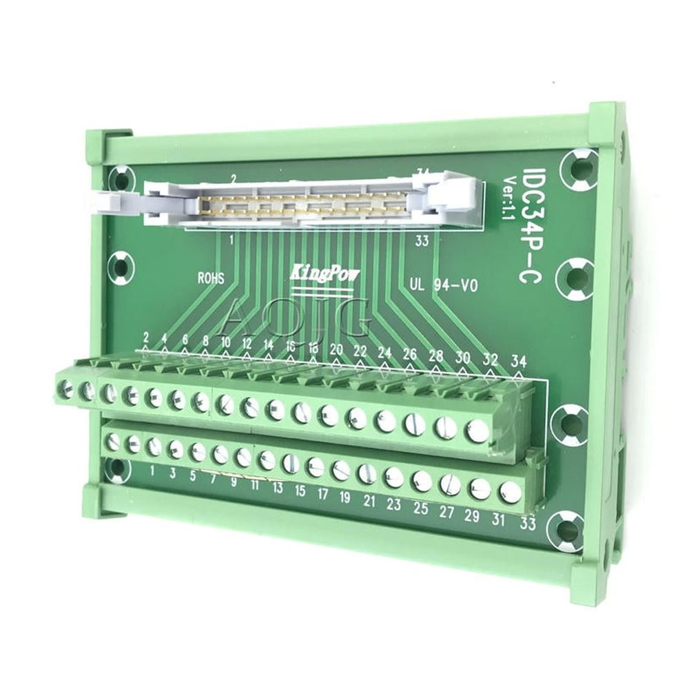 FOR IDC34Pin 2.45mm IDC-34 Pin Male Connector to 34-Pin Terminal Block ...
