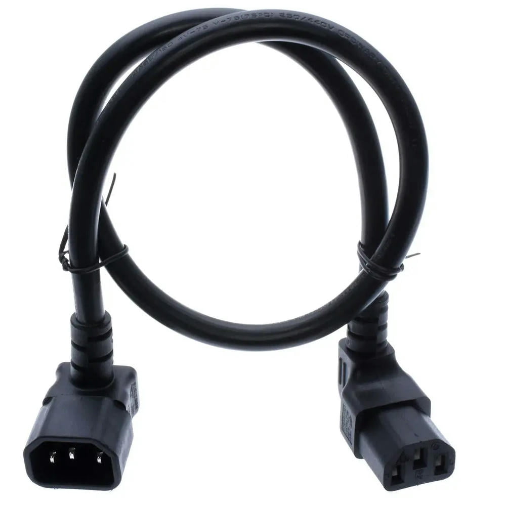 FOR IEC 320 C14 to C13 Cord male to female Dual Down Up Angle Right ...