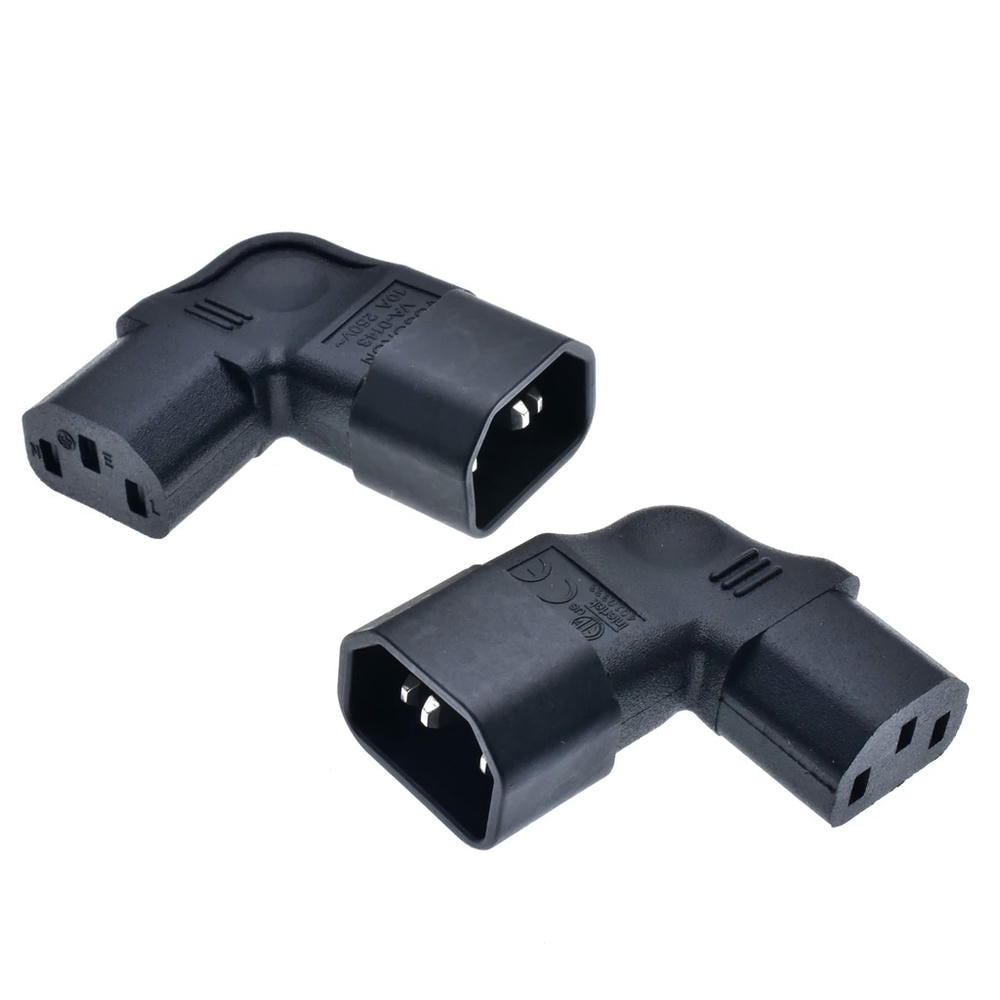 FOR IEC 320 C14 to C13 Left Right Angle IEC 3Pole IEC 320 3pin Male to Female extend 90 Degree ...