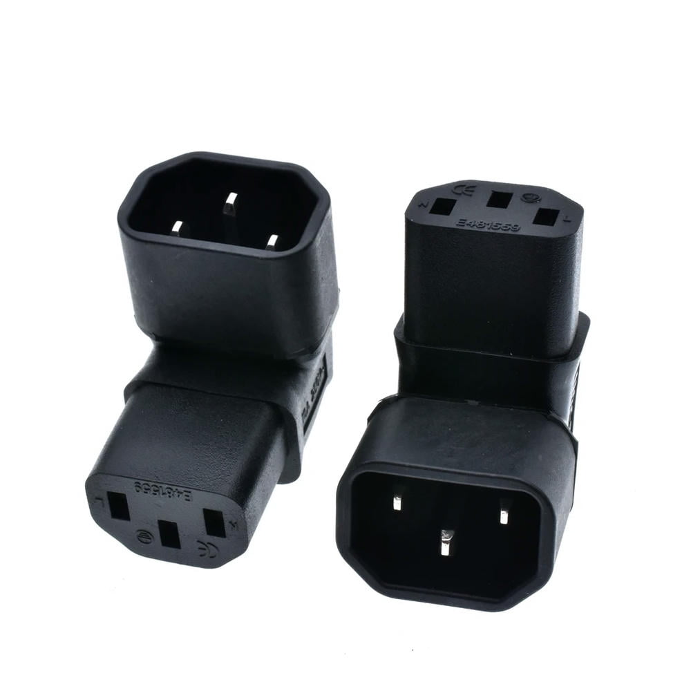 FOR IEC 320 C14 to C13 Right Angle IEC 3Pole Male to Female 90Degree ...