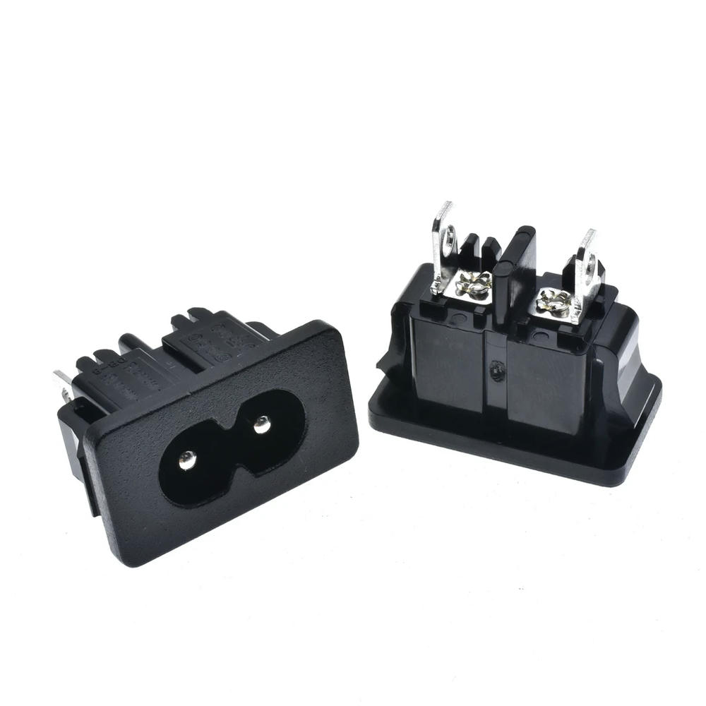 FOR IEC 320 C8 Male 2 Pins Power Inlet Connector 250V 2.5A - Walmart.com
