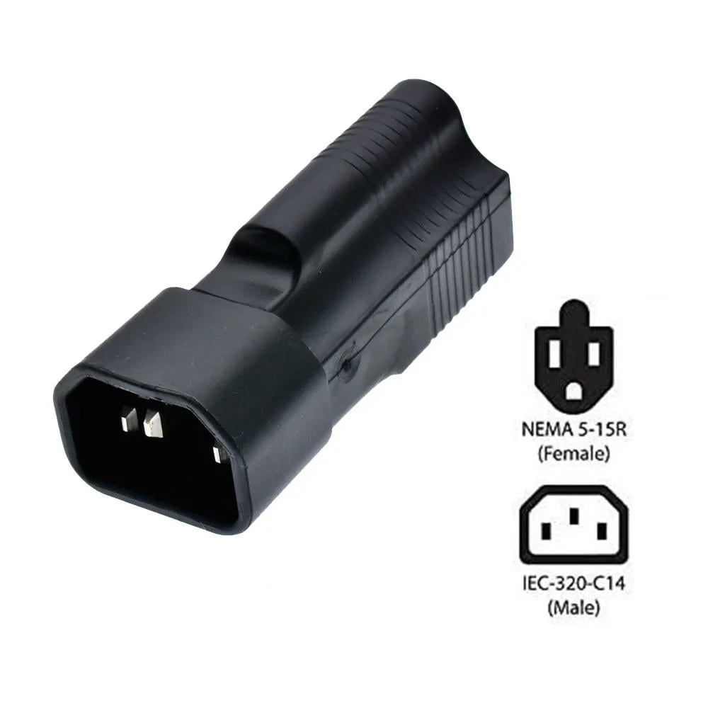 FOR IEC320 C14 to 5-15R IEC C14 male To 5-15R US 3 Pin Female power ...