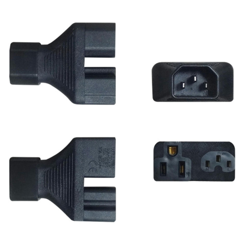 FOR IEC320 C14 to C15+ Nema 5-15R AC Power 3 Terminals Socket Male to ...