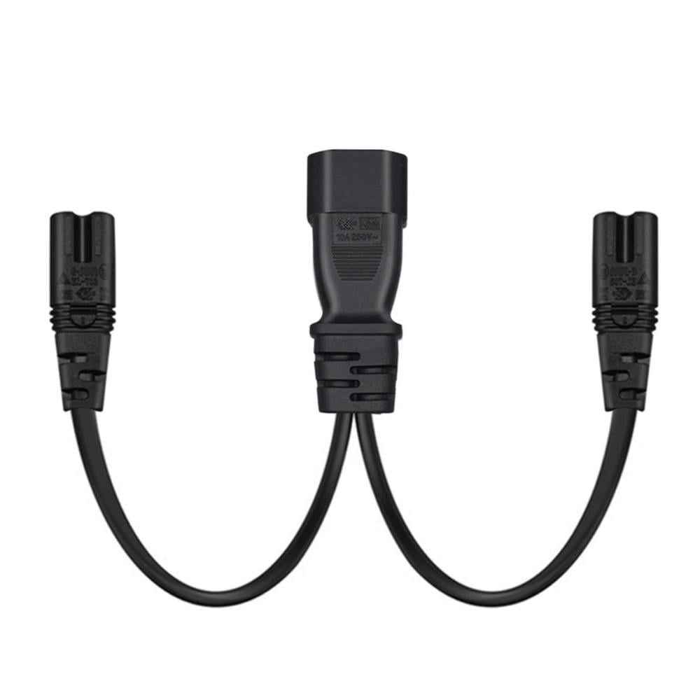 FOR IEC320 C14 to IEC320 C7+IEC320 C7 AC-Power Cable, 3 Terminals Male ...
