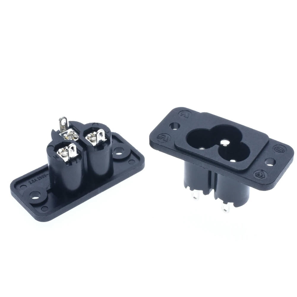 FOR IEC320 C6 Panel Mount 250V 2.5A 3 Pins IEC Inlet Module Power ...
