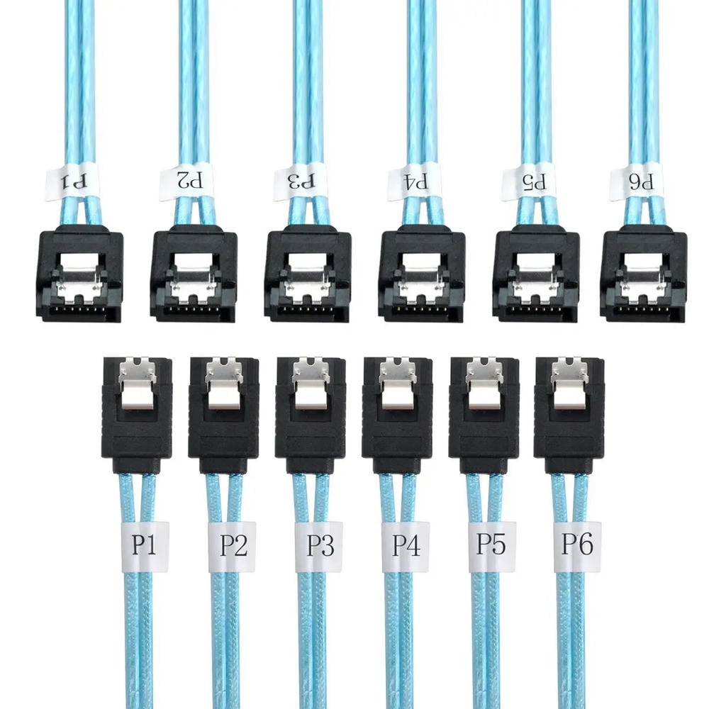FOR Internal 6 SATA 7pin to 6 SATA 7pin Target SSD Hard Disk 6Gbps Data ...