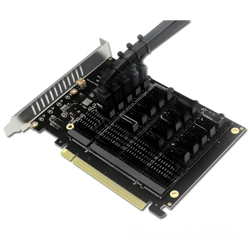 FOR JMB585 PCI-E X16 Signal Split Array Card M.2 NVME 4 x Disks RAID ...
