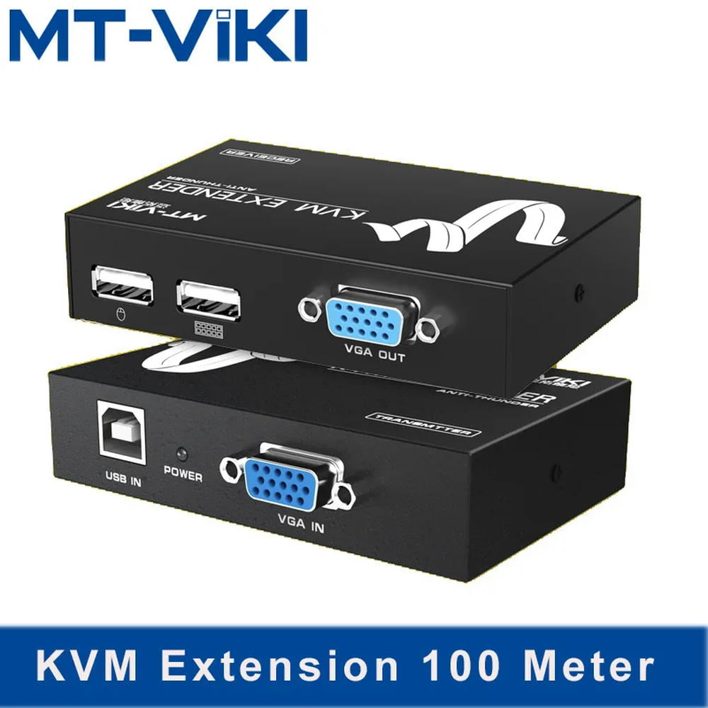 FOR KVM Extension 100M Keyboard Video Mouse Repeater Adapter VGA USB ...