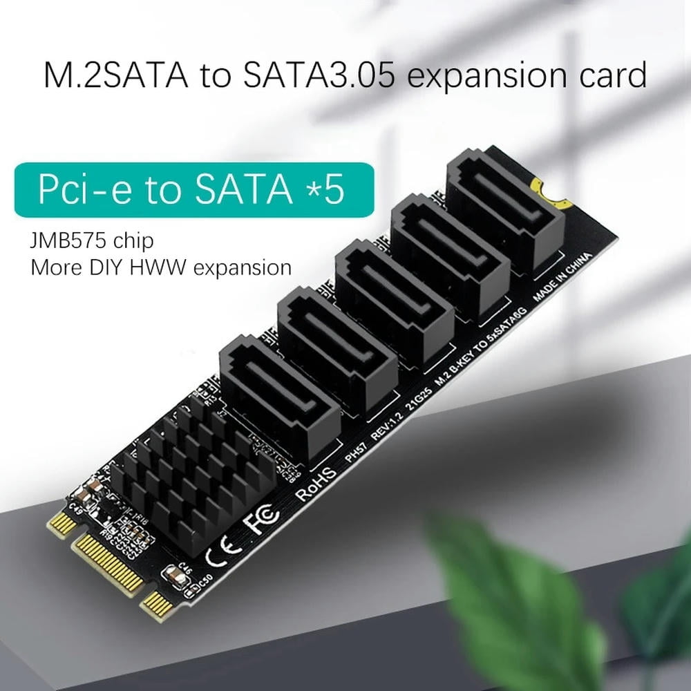 FOR M.2 NGFF B-Key Sata To SATA 3 5 Port Expansion Card 6Gbps Expansion ...