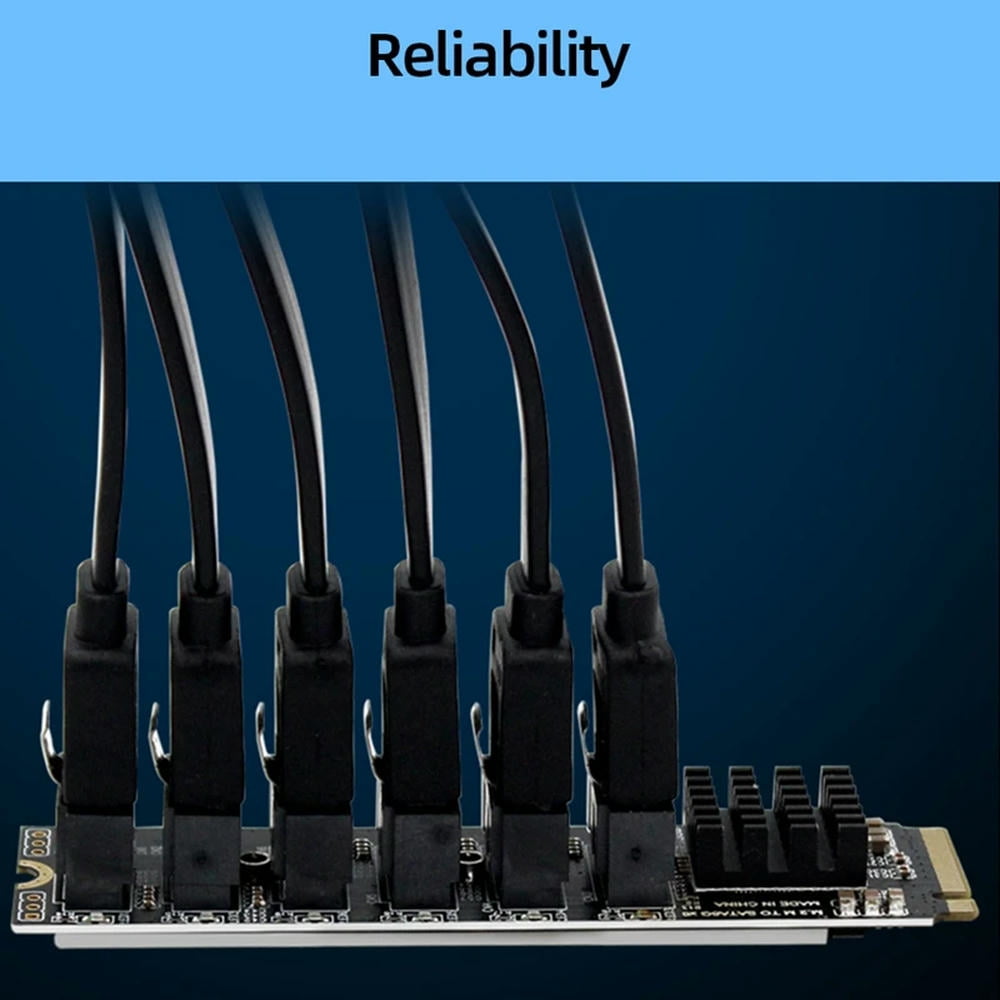 FOR M.2 NVME PCI-E PCIE X4 X8 X16 To 6 Port 3.0 SATA Adapter Card Riser ...