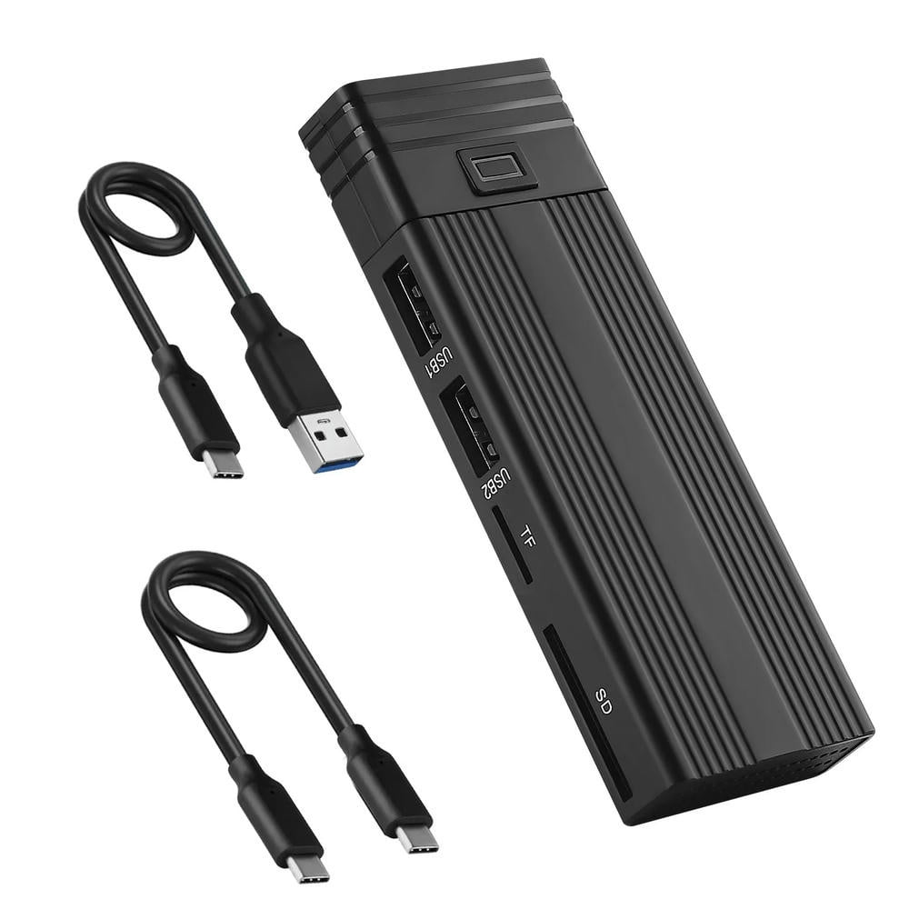 FOR M.2 hard disk box type-c SATA NVME protocol USB3.1/3.2 10G with USB HUB card reader PC ...