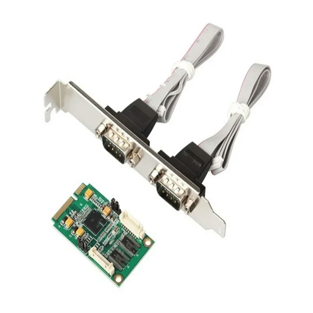 FOR MINI PCI-E-RS232 serial card 9-pin COM 2 port expansion card chip ...