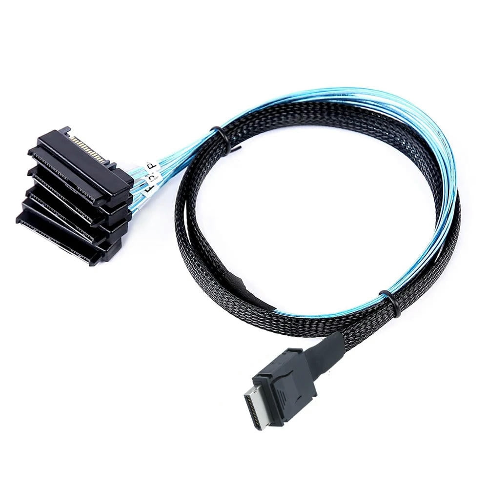 FOR MINI SAS SFF-8611 PCIe 4I STR to SFF-8482 2 in 1 Con tor 4X SAS 29Pin with SATA 15PIN Power ...