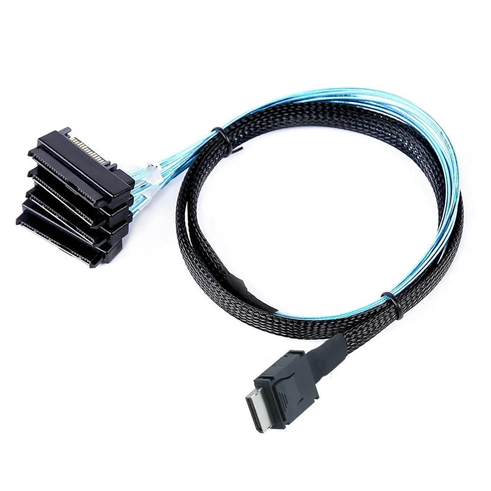FOR MINI SAS SFF-8611 PCIe 4I STR to SFF-8482 2 in 1 Connector 4X SAS 29Pin with SATA 15PIN ...